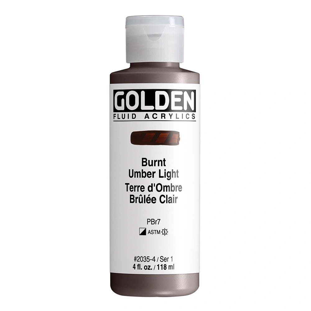 Fluid Acrylic Color - Burnt Umber Light | Golden Artist Colors