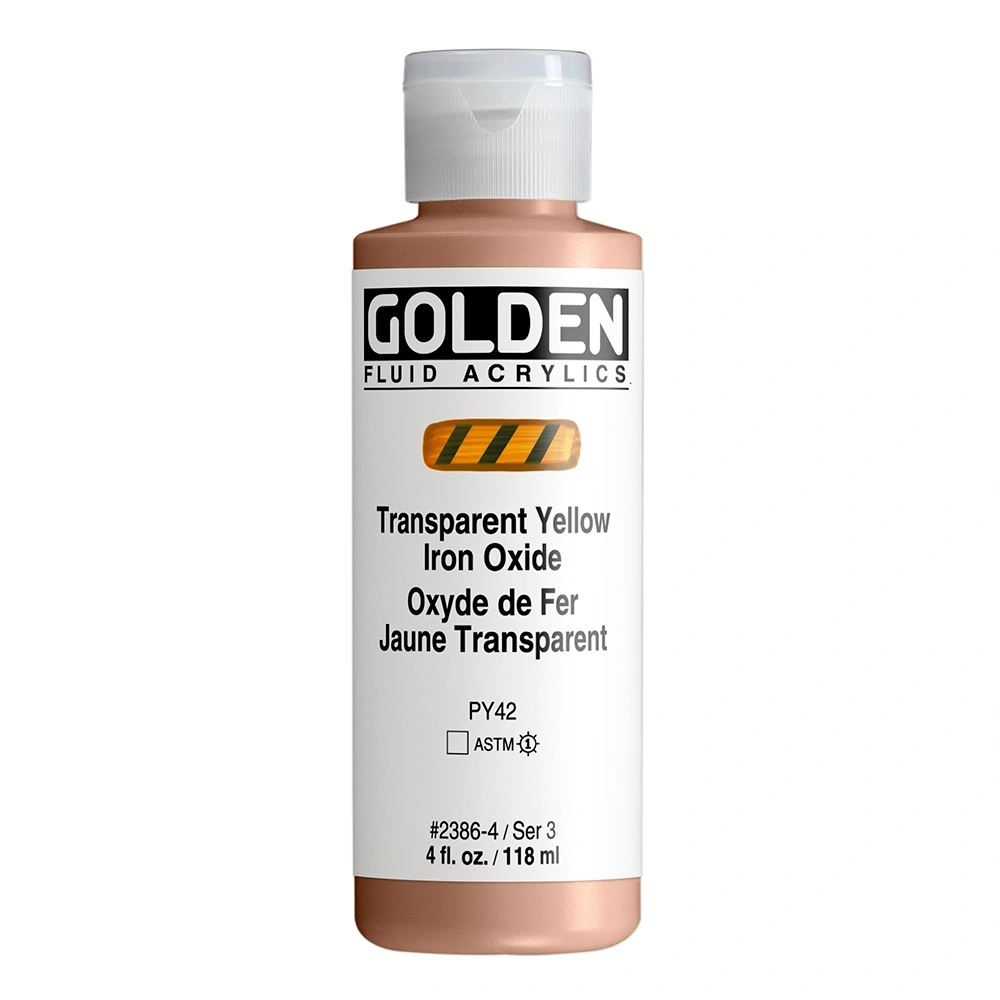 Fluid Acrylic Color - Transparent Yellow Iron Oxide | Golden Artist Colors