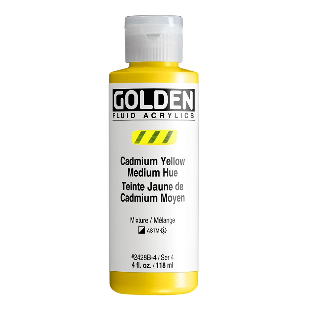 Fluid Acrylic Color - Cadmium Yellow Medium Hue | Golden Artist Colors