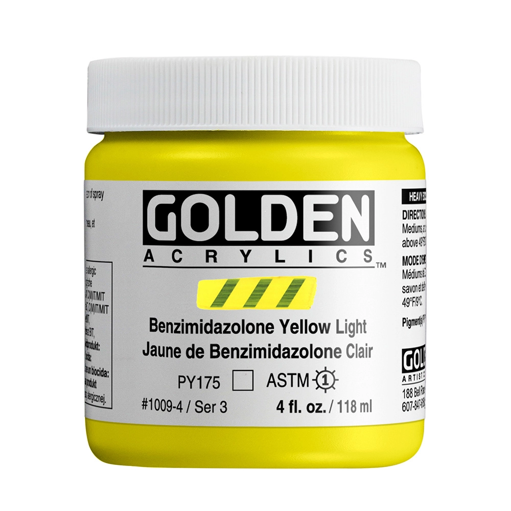 Heavy Body Acrylic Color - Benzimidazolone Yellow Light | Golden Artist ...