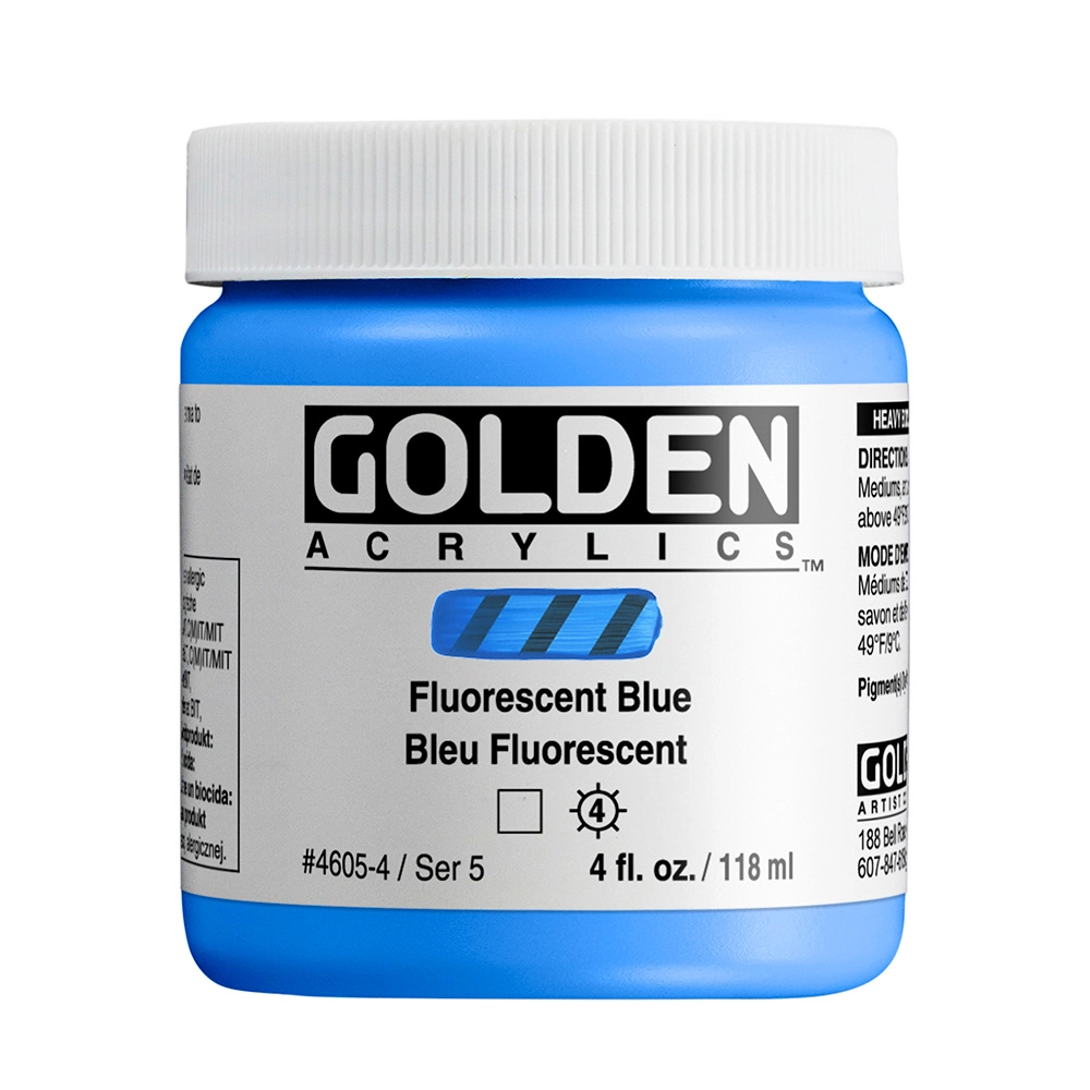 Heavy Body Acrylic Color - Fluorescent Blue | Golden Artist Colors