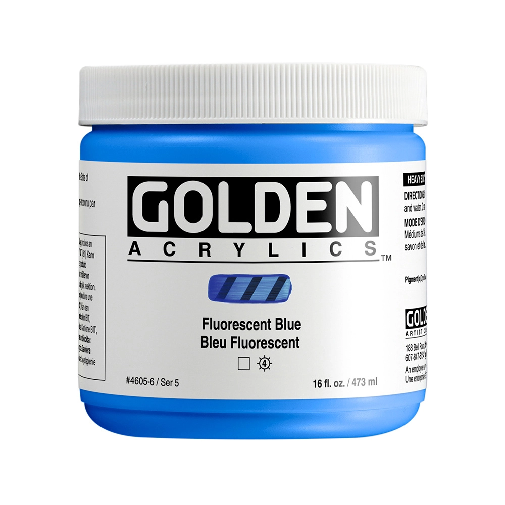 Heavy Body Acrylic Color - Fluorescent Blue | Golden Artist Colors