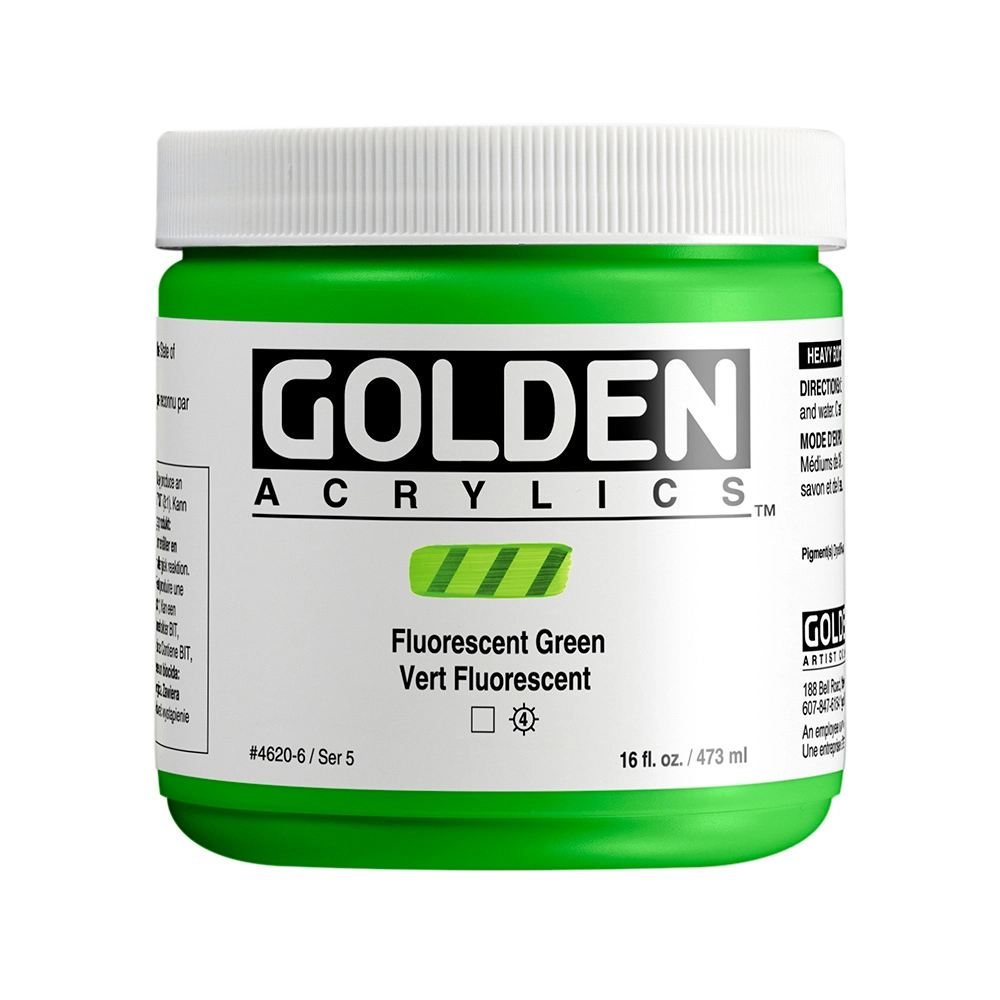 Heavy Body Acrylic Color - Fluorescent Green | Golden Artist Colors