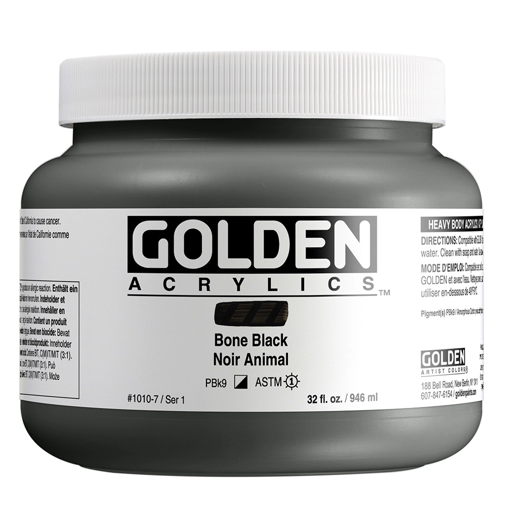 Heavy Body Acrylic Color - Bone Black | Golden Artist Colors