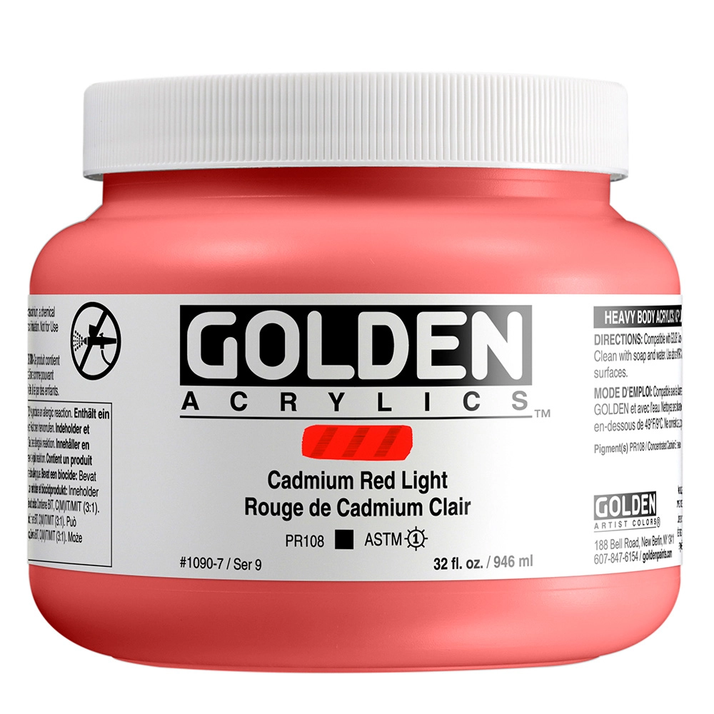 Heavy Body Acrylic Color - Cadmium Red Light | Golden Artist Colors