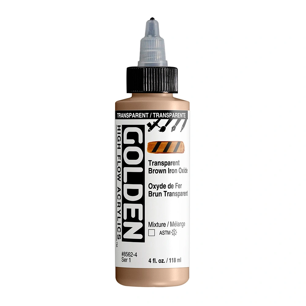 High Flow Acrylic Color - Transparent Brown Iron Oxide | Golden Artist ...