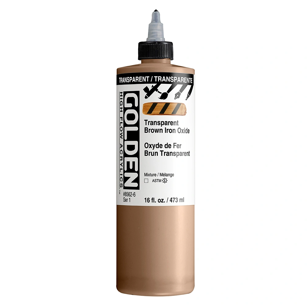 High Flow Acrylic Color - Transparent Brown Iron Oxide | Golden Artist ...