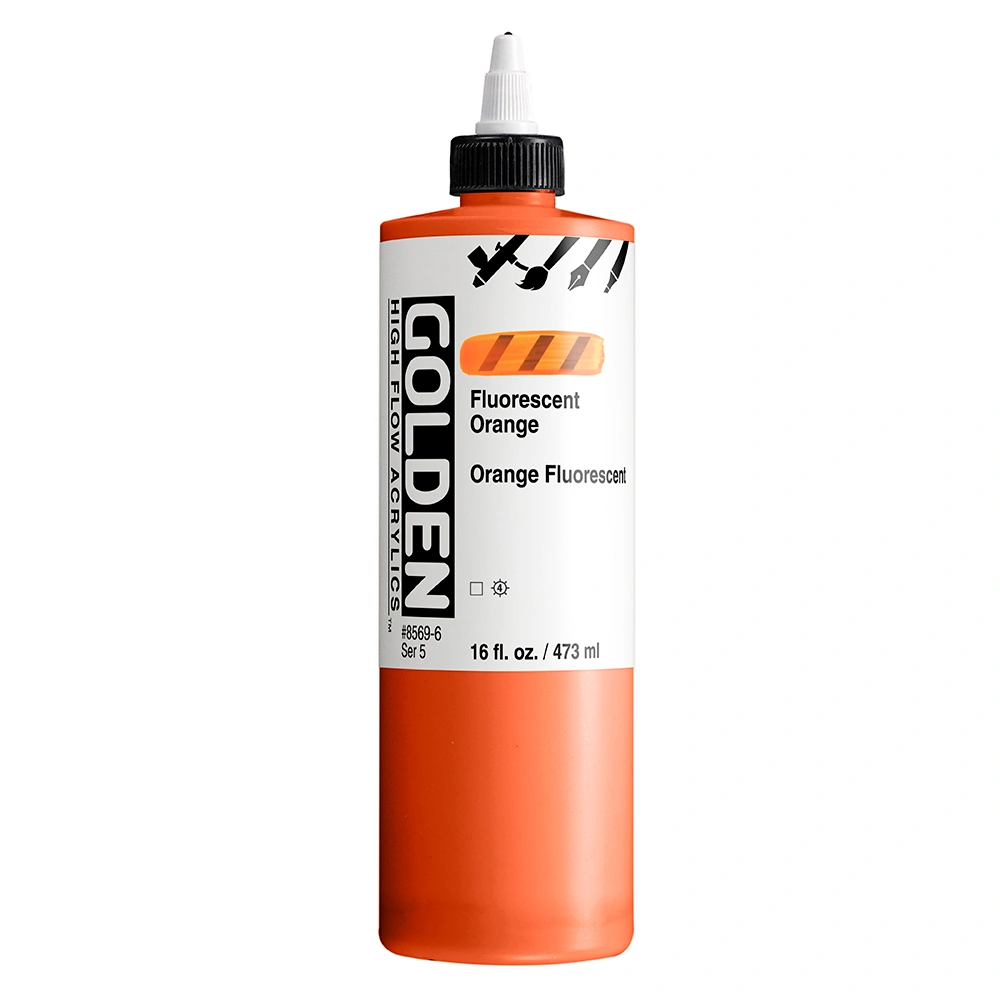 High Flow Acrylic Color - Fluorescent Orange | Golden Artist Colors