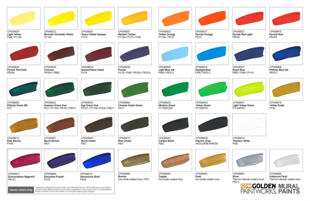 Color Chart and more information can also be found here: Mural Paint ...